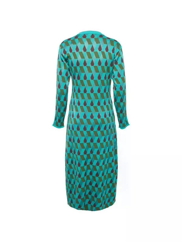 La DoubleJ Diamond-pattern Midi Dress