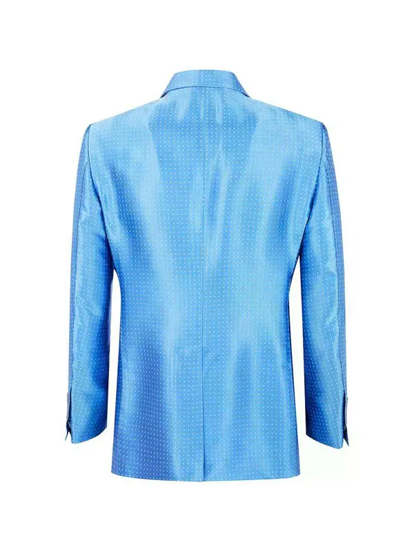 TOM FORD Double-breasted Polka-dot Blazer - Blue