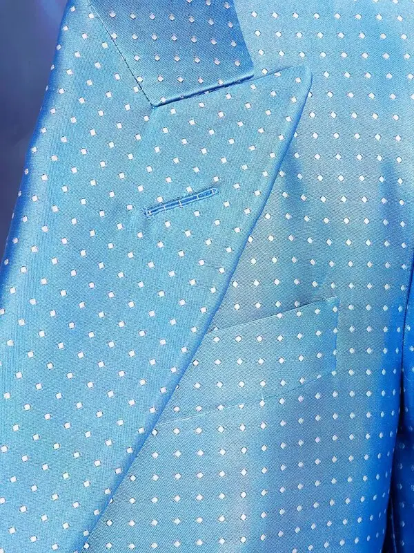 TOM FORD Double-breasted Polka-dot Blazer - Blue