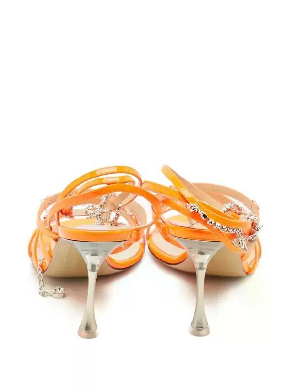 Mach & Mach Camille Leather Sandals - Orange