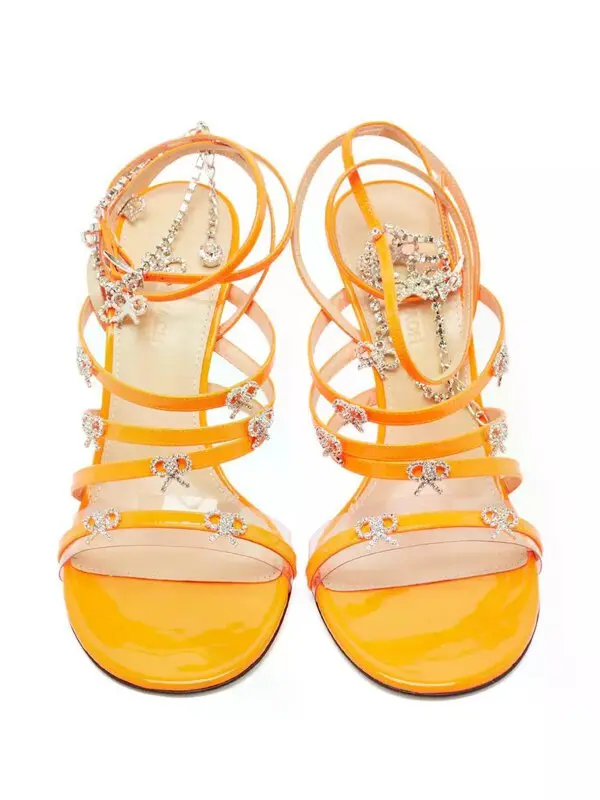 Mach & Mach Camille Leather Sandals - Orange