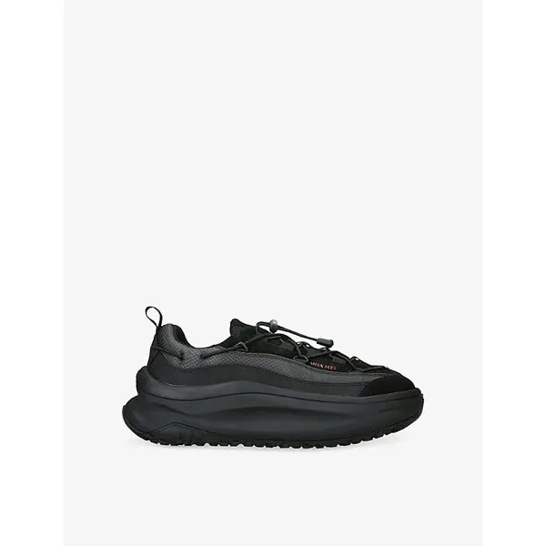 Moon Boot Lace Suede And Woven Trainers - Black