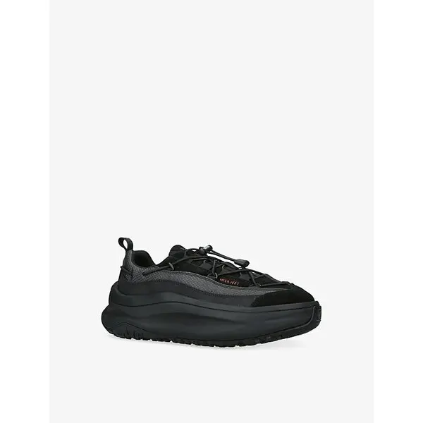 Moon Boot Lace Suede And Woven Trainers - Black