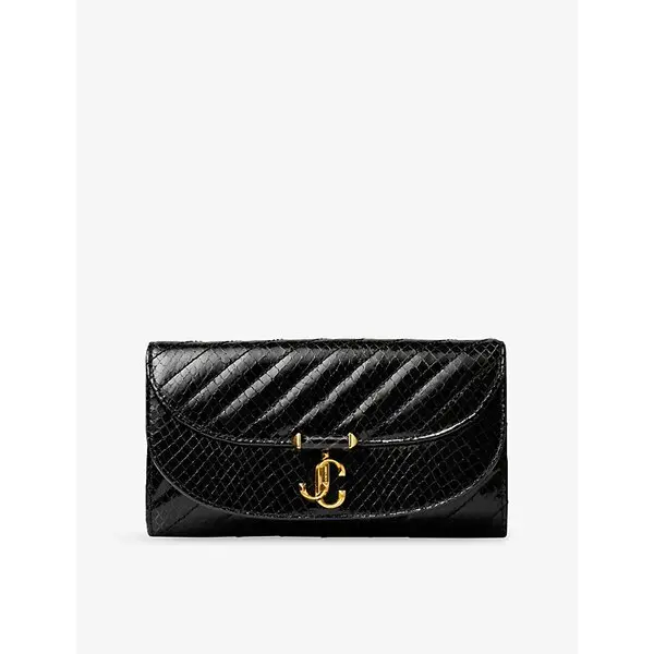JIMMY CHOO Curve Quilted Leather Wallet-on-chain - Black/shiny Gold