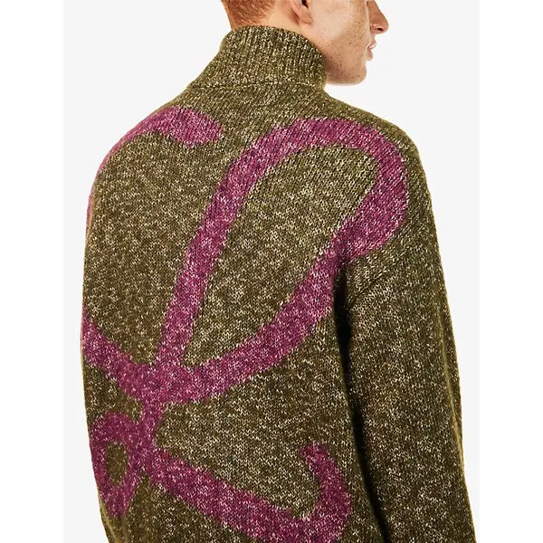 Loewe Anagram High-neck Knitted Cardigan
