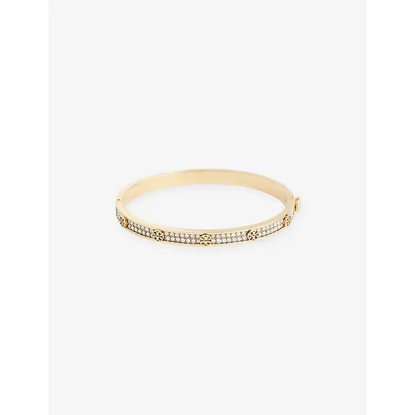 Tory Burch Toned Stainless-steel Studded Bracelet - Gold