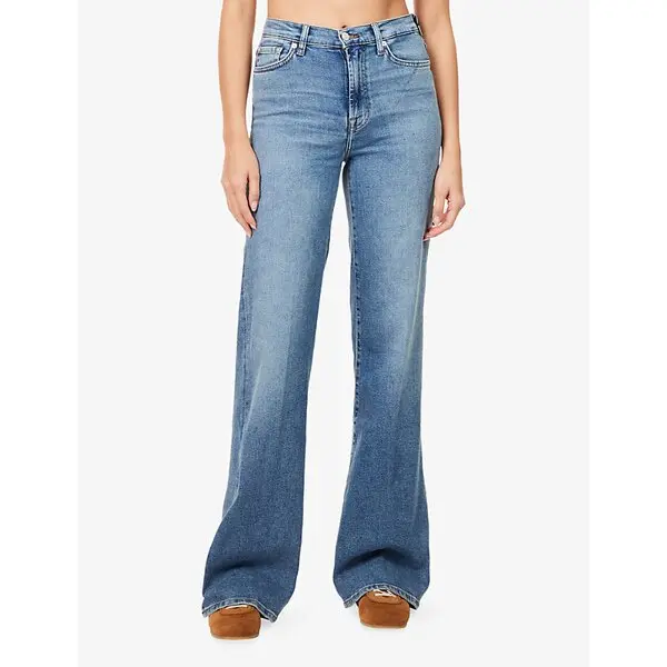 7 For All Mankind Modern Dojo Flared-leg Denim Jeans - Oceanstone