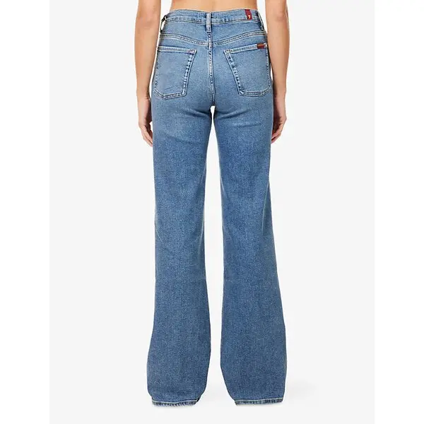 7 For All Mankind Modern Dojo Flared-leg Denim Jeans - Oceanstone