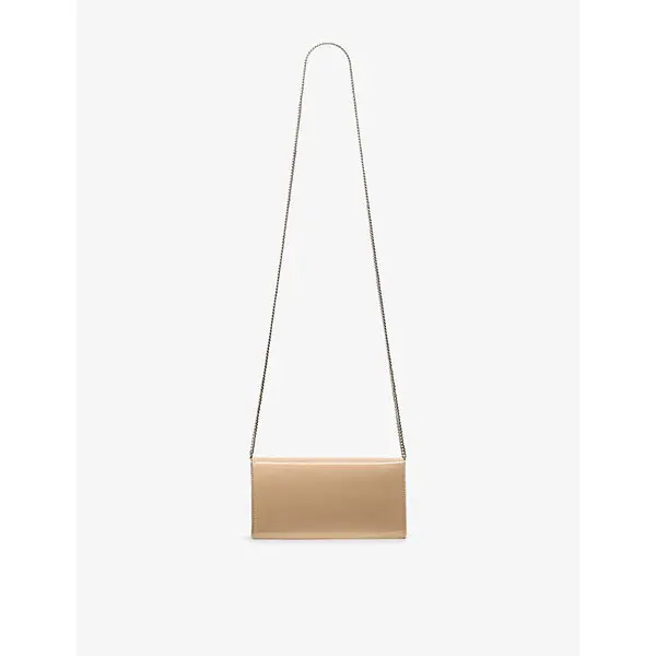 JIMMY CHOO Emmie Patent Leather Clutch - Chai/light Gold