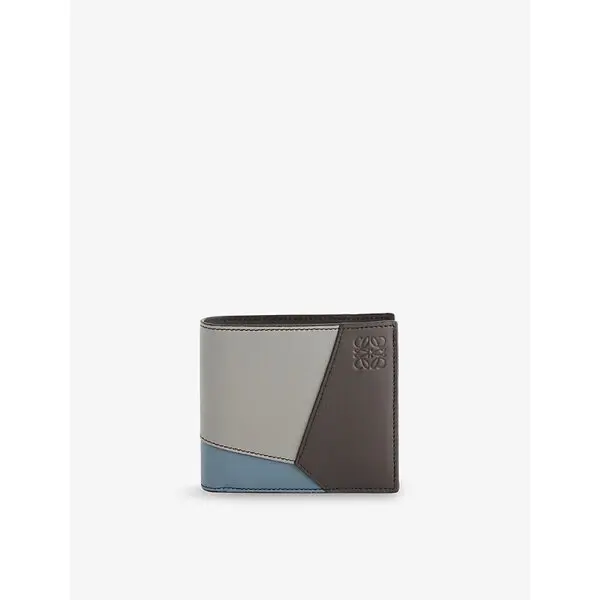 Loewe Puzzle Edge Bifold Leather Wallet - Asphalt Grey/storm Blue