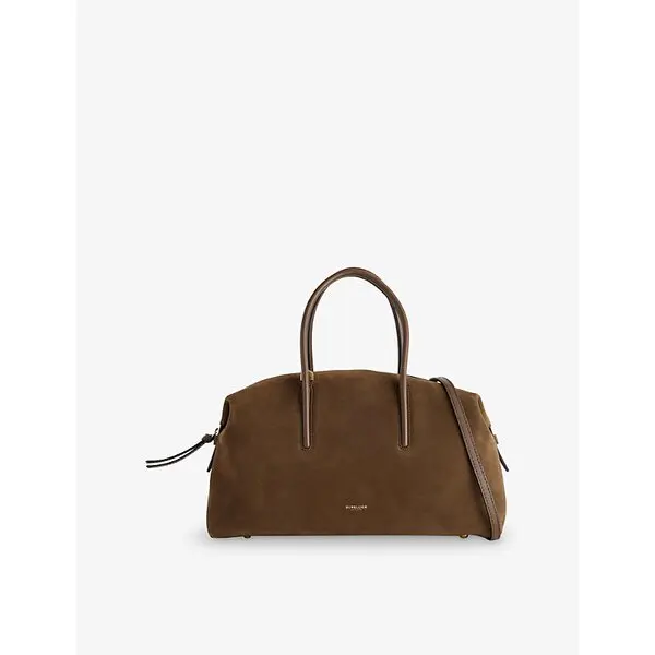 DEMELLIER The Midi Stockholm Suede Handbag - Hazel/hazel