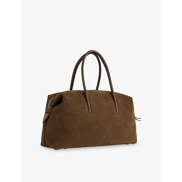 DEMELLIER The Midi Stockholm Suede Handbag - Hazel/hazel