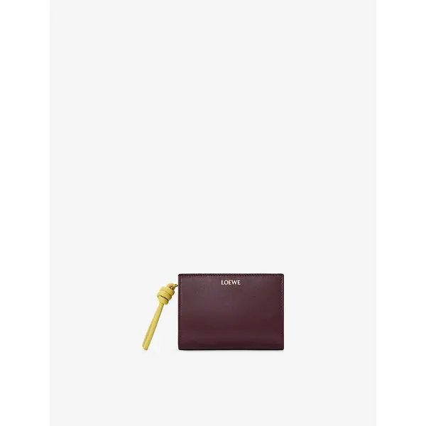 Loewe Knot Compact Leather Wallet - Dark Burgundy/light