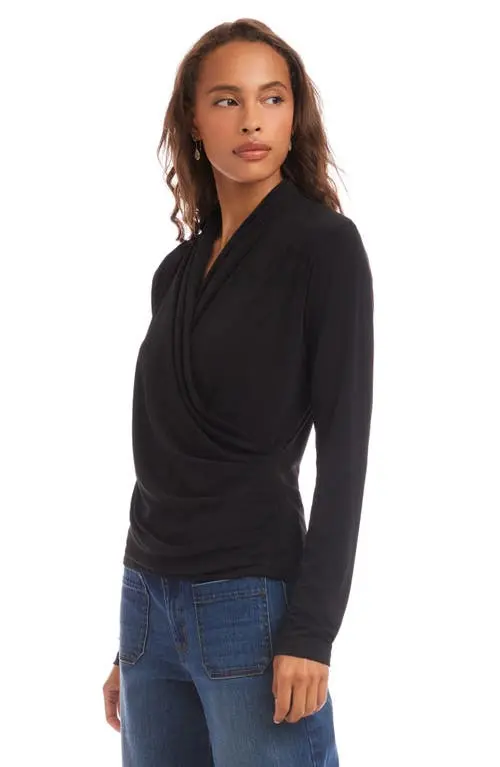 Karen Kane Travel Jersey Drape Cross Front Top