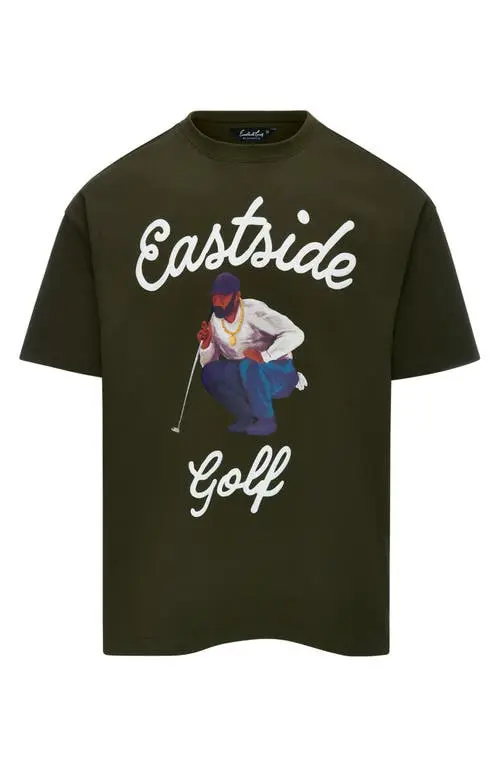 EASTSIDE GOLF Always Reading Cotton Graphic T-shirt - Hunter Green