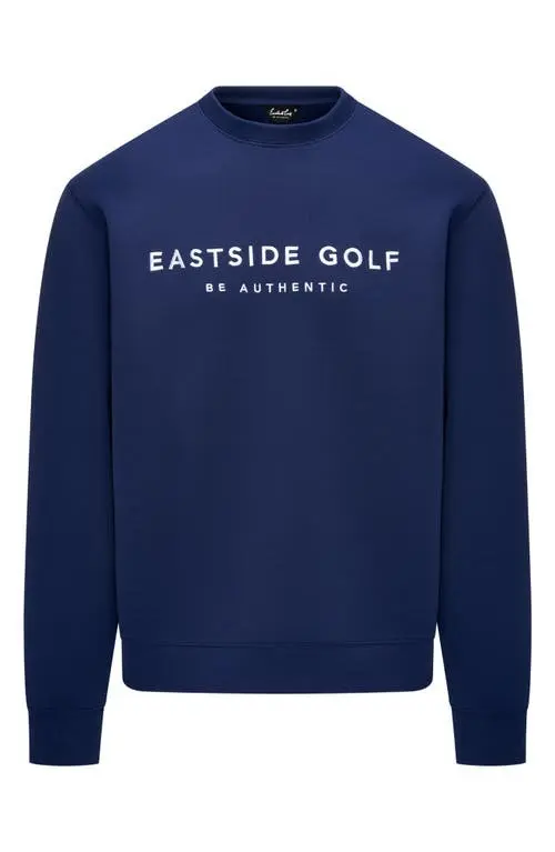 EASTSIDE GOLF Logo Embroidered Double Knit Sweatshirt - Blue Void