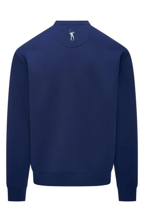 EASTSIDE GOLF Logo Embroidered Double Knit Sweatshirt - Blue Void