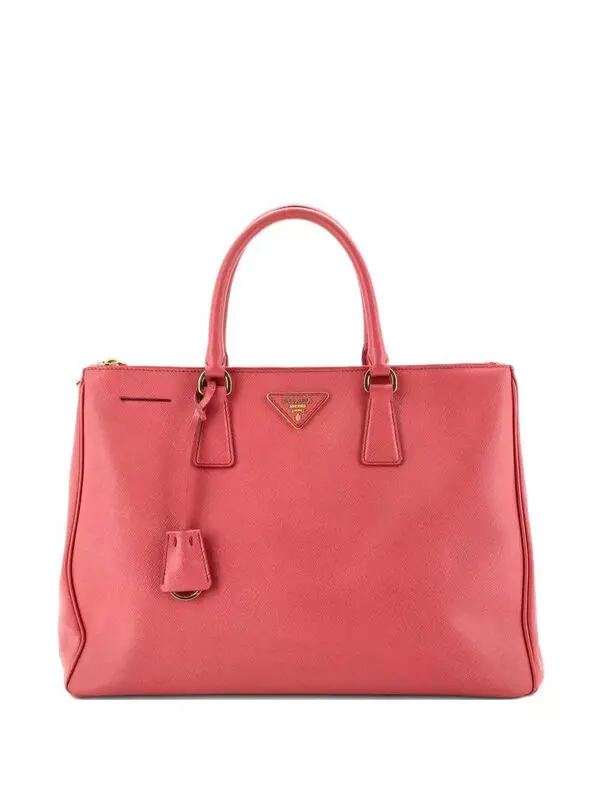 Prada Double Zip Lux Saffiano Leather Large Tote Bag - Pink