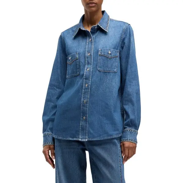 SEVEN Name' Denim Western Studded Shirt