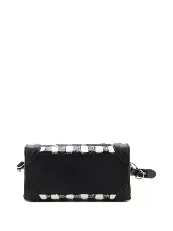 Celine Luggage Tweed Nano Tote Bag - Black