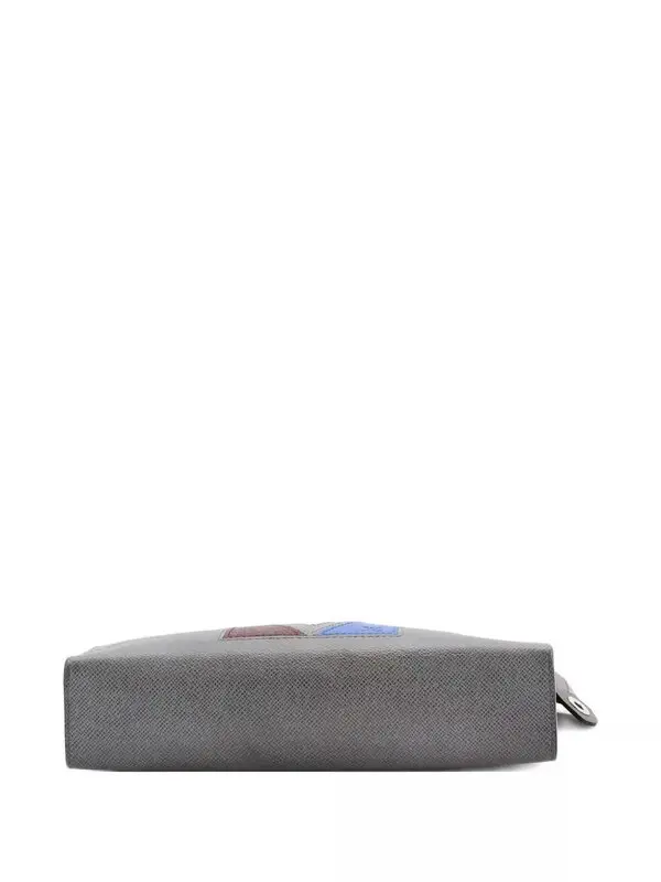 LOUIS VUITTON Pochette Voyage Panelled Taiga Leather Mm - Grey