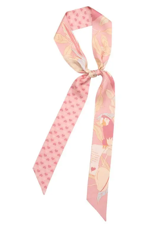 LOST PATTERN El Amor Skinny Silk Scarf - Beige Pink