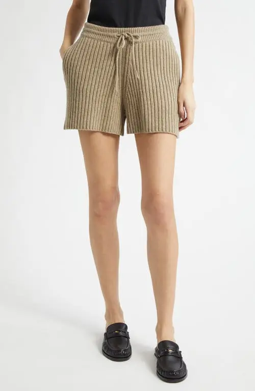 Burberry Rib Wool And Cashmere Shorts - Light Brown Melange