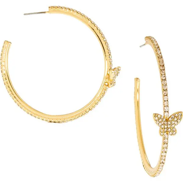 MARLYN SCHIFF Giselle Butterfly Hoop Earrings - Gold
