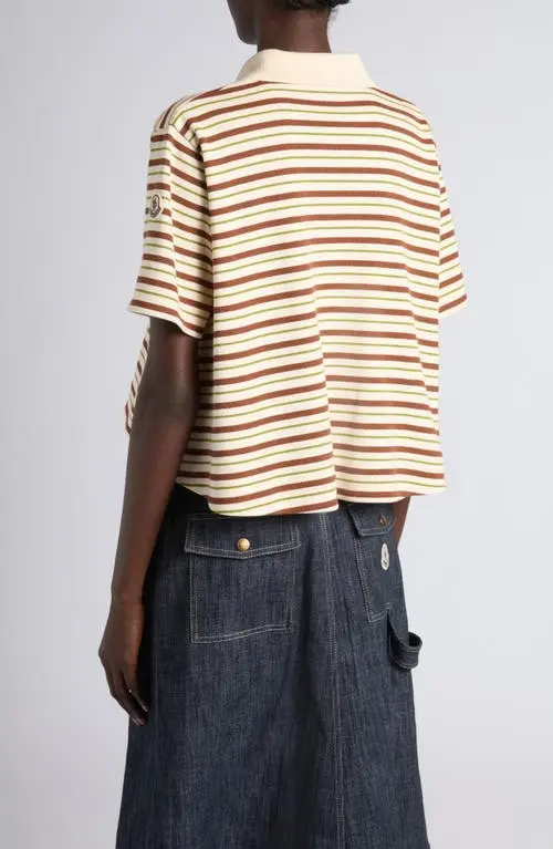 Moncler Stripe Cotton Polo - Neutral