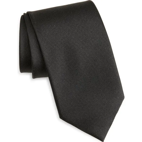 TOM FORD Solid Textured Neck Tie - Black