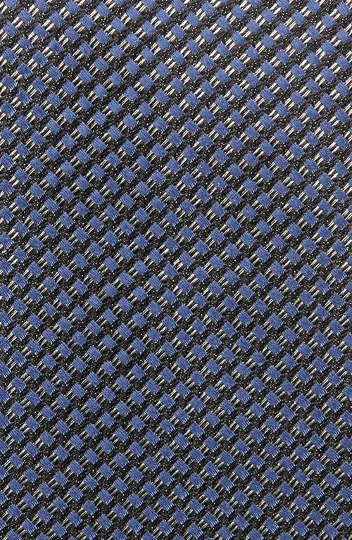 TOM FORD Micropattern Jacquard Mulberry Silk Neck Tie - Indigo