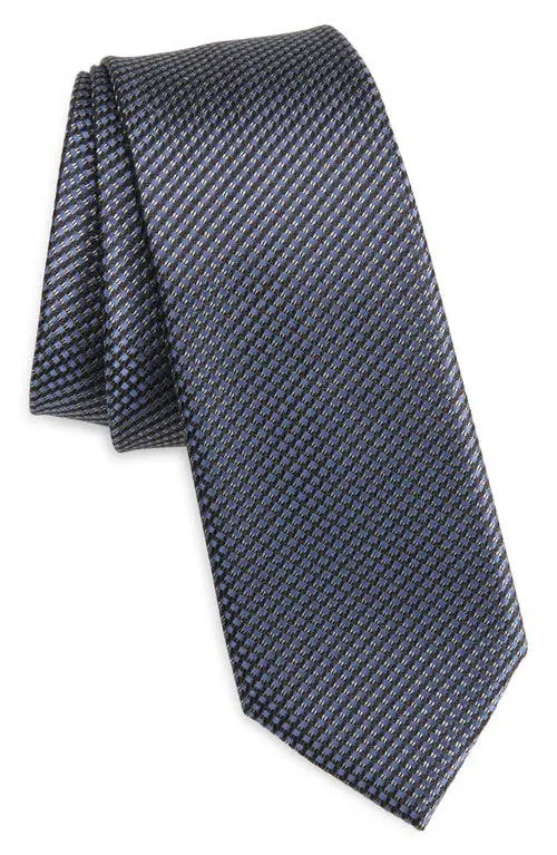 TOM FORD Micropattern Jacquard Mulberry Silk Neck Tie - Indigo