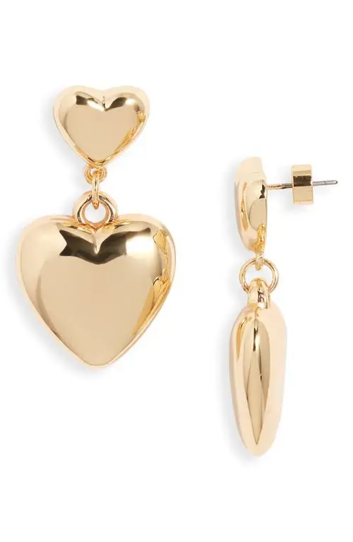 Nordstrom Puffy Heart Drop Earrings - Gold