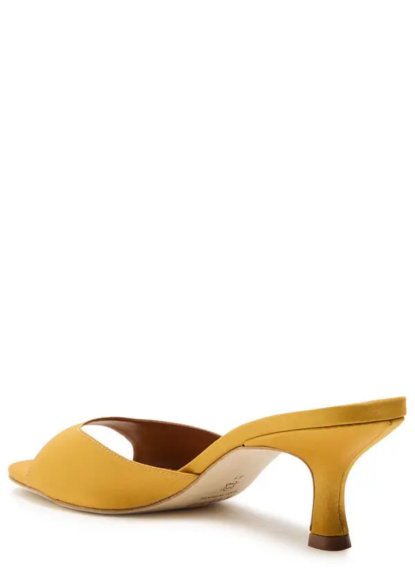 Staud Brigette Satin Mules - Gold