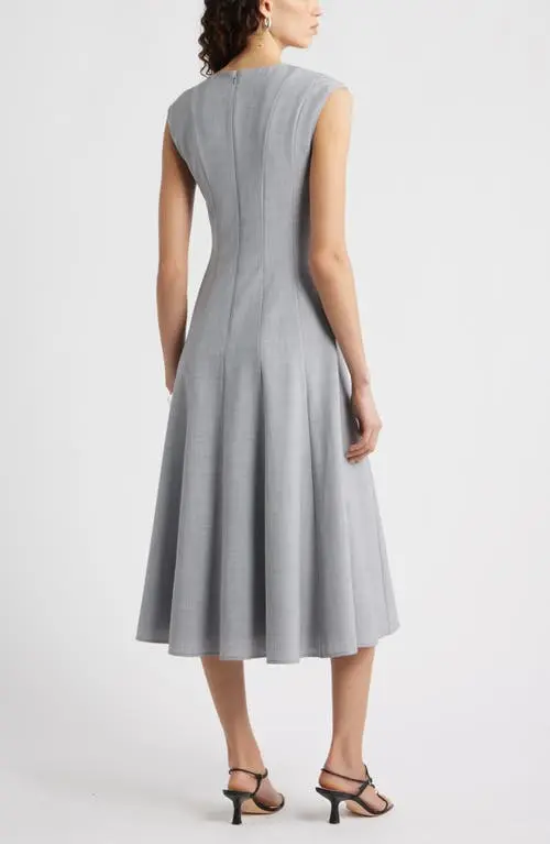 Nordstrom Seamed Wool Blend Midi Dress