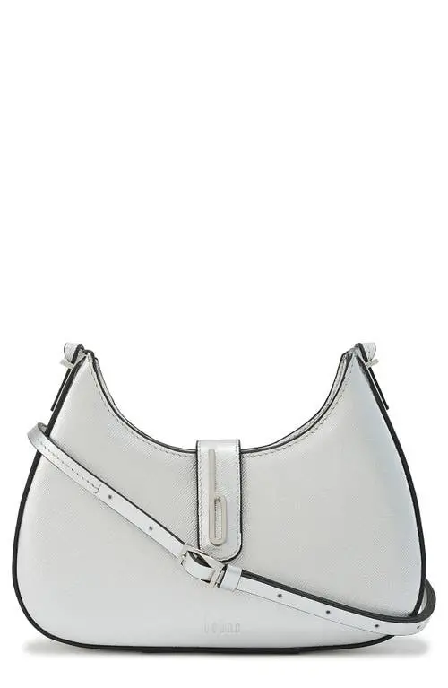 BEHNO Mini Leena Metallic Leather Crossbody Bag - Silver