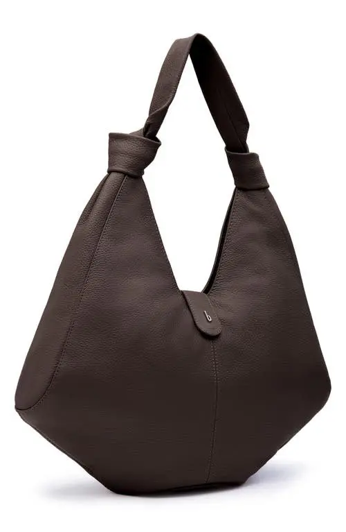 BEHNO Large Nelli Pebble Leather Hobo Bag - Cacao