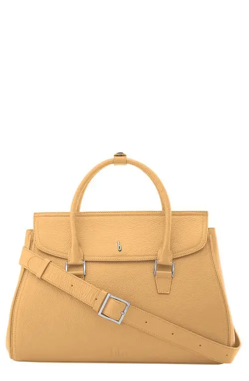 BEHNO Large Coco Pebble Leather Satchel - Bisque