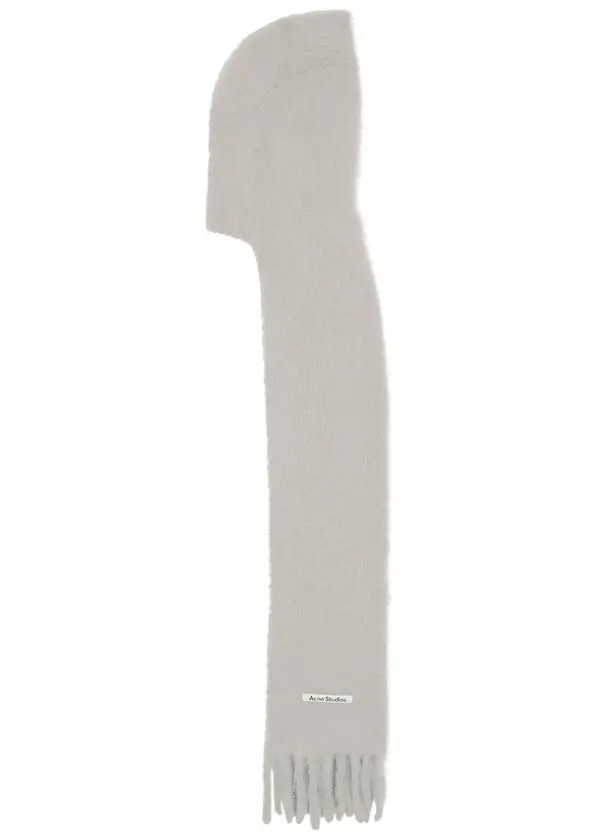 Acne Studios Hooded Brushed Mohair-blend Scarf - Grey