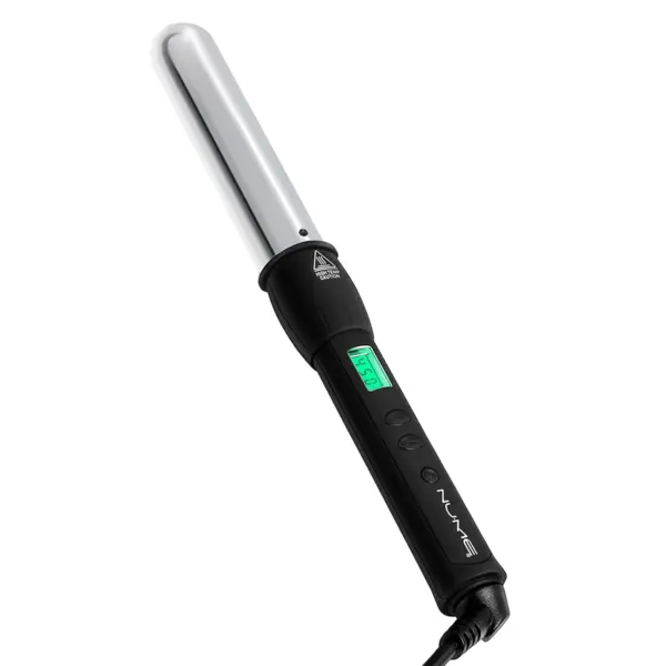 NUME Magic Curling Wand | 1-inch Titanium Barrel Curler - Black