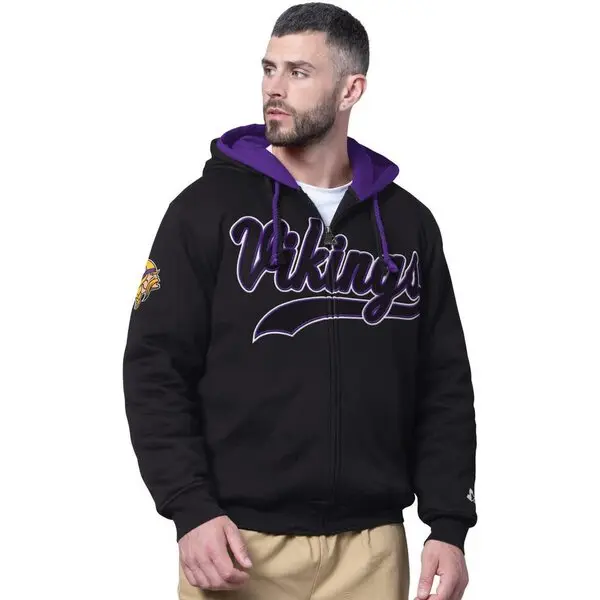 STARTER Minnesota Vikings Big Shot Full-zip Double Hoodie