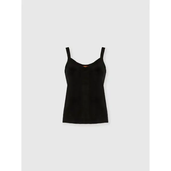 Missoni Sleeveless Zigzag Knit Top - Black