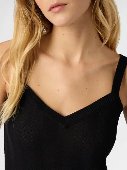 Missoni Sleeveless Zigzag Knit Top - Black