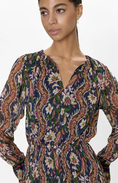 Rebecca Taylor Isha Long Sleeve Dress - Navy Combo