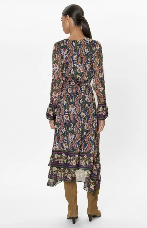 Rebecca Taylor Isha Long Sleeve Dress - Navy Combo