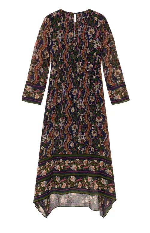 Rebecca Taylor Isha Long Sleeve Dress - Navy Combo