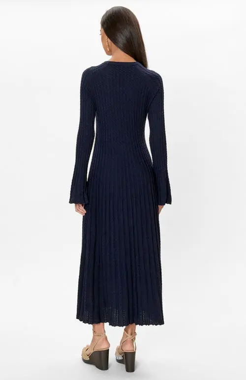 Rebecca Taylor Ella Sweater Midi Dress - Navy