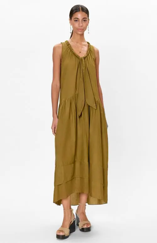 Rebecca Taylor Lilou Sleeveless Maxi Dress - Leaf Green