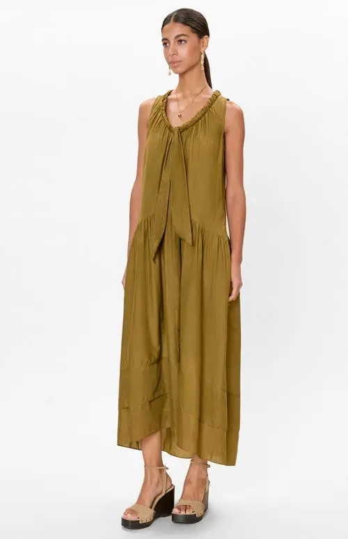 Rebecca Taylor Lilou Sleeveless Maxi Dress - Leaf Green