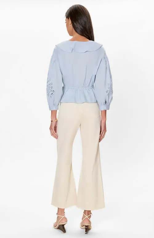 Rebecca Taylor Lorelai Embroidered Blouse - Chambray